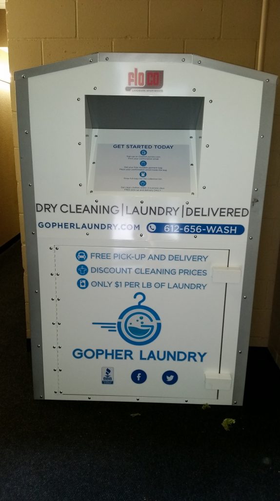 Vinyl graphics decorated laundry bins - RPM