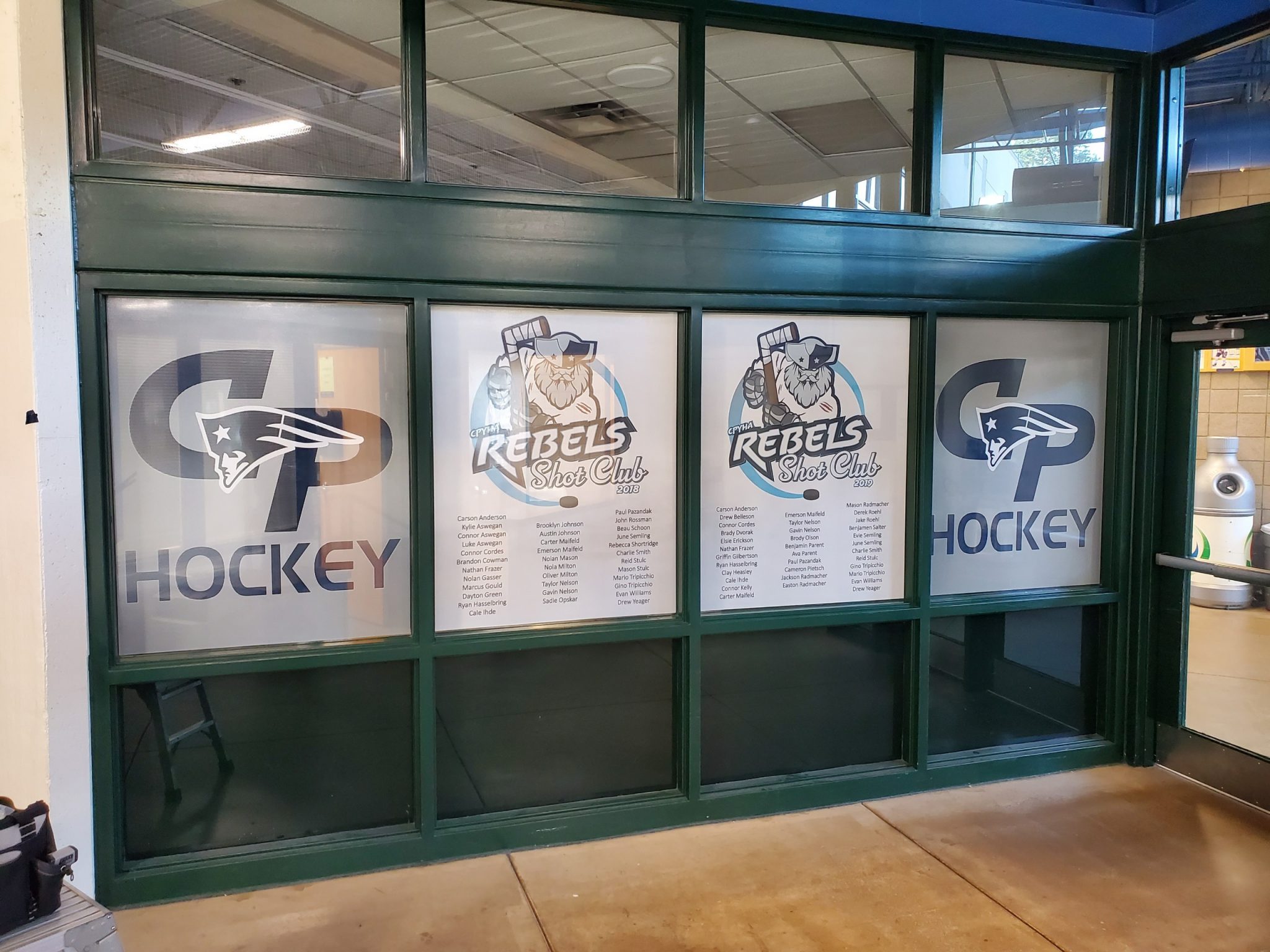 Perforated Window Graphics; Champlin Park Youth Hockey - RPM
