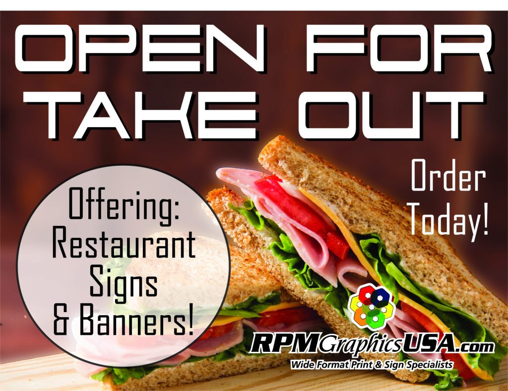 Restaurant Take Out Signs and Banners - RPM
