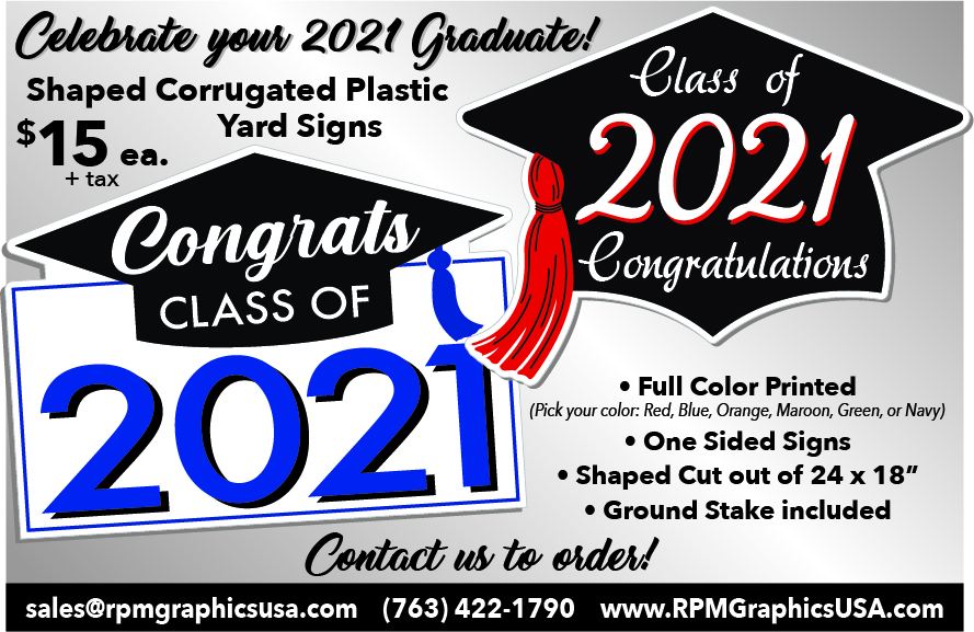Shaped Corrugated Plastic Graduate Signs - RPM